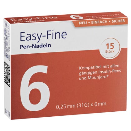 Easy-fine Pen-nadeln 6 Mm 31 G (0.25 Mm) 15 St online kaufen | DocMorris