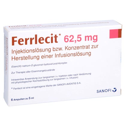 Ferrlecit 62,5 mg Inj.Lsg.bzw.Konz.Her.I 6X5 ml mit E-Rezept kaufen ...