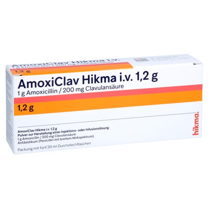 AMOXICLAV Hikma i.v. 1,2 g 5 St mit E-Rezept kaufen | DocMorris
