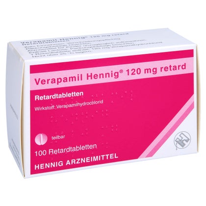 Verapamil Hennig 120 mg retard Tabl. 100 St mit E-Rezept kaufen | DocMorris