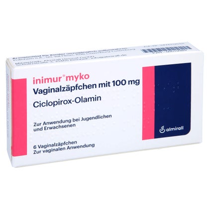 INIMUR myko Vaginalzäpf.m.100 mg Ciclop.Olamin 6 St mit E-Rezept kaufen ...