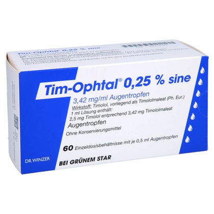 TIM Ophtal 0,25% sine Augentropfen 60X0,5 ml mit E-Rezept kaufen ...