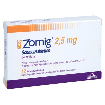 Zomig 2,5 mg Schmelztabletten 12 St mit E-Rezept kaufen | DocMorris