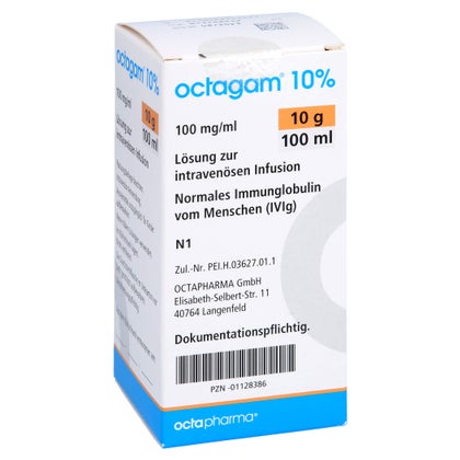 OCTAGAM 10% 10 g IgG Lösung z.intravenös.Infusion 100 ml mit E-Rezept ...