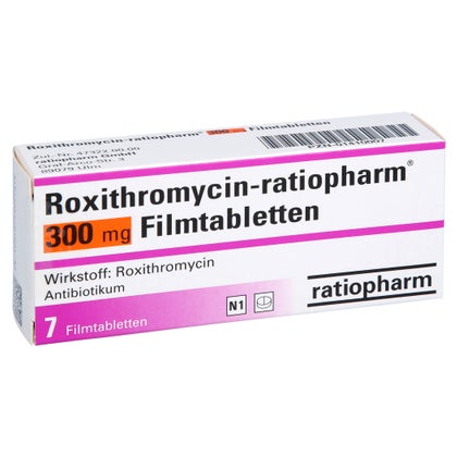 ROXITHROMYCIN-ratiopharm 300 mg Filmtabletten 7 St mit E-Rezept kaufen ...