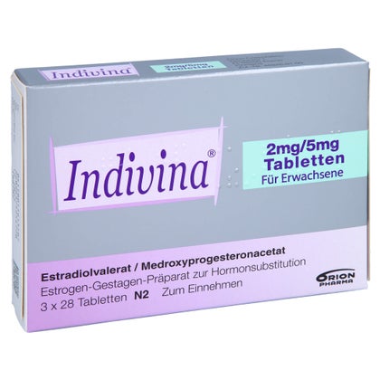 Indivina 2 mg/5 mg Tabletten 3X28 St mit E-Rezept kaufen | DocMorris