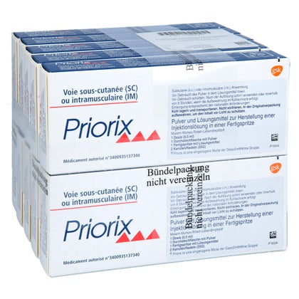 PRIORIX Masern Mumps Röteln P.u.LM H.Inj.L.i.e.FS. 10 St mit E-Rezept ...