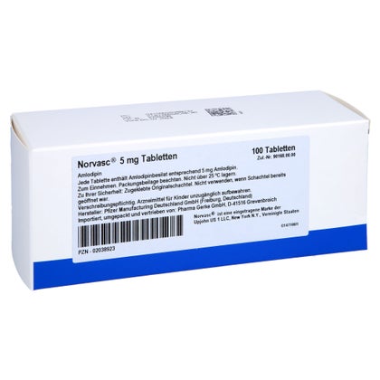 Norvasc 5 mg Tabletten 100 St mit E-Rezept kaufen | DocMorris