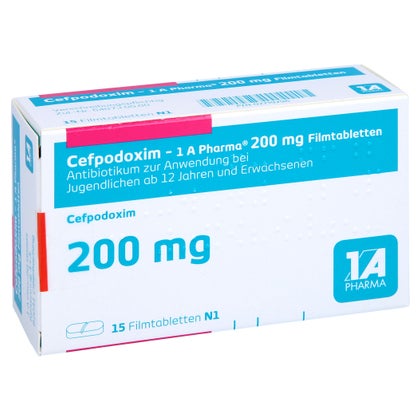 CEFPODOXIM-1A Pharma 200 mg Filmtabletten 15 St mit E-Rezept kaufen ...