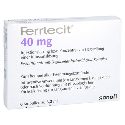 Ferrlecit 40 mg Inj.Lsg.bzw.Konz.Her.Inf 6X3,2 ml mit E-Rezept kaufen ...