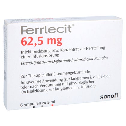 Ferrlecit 62,5 mg Inj.Lsg.bzw.Konz.Her.I 6X5 ml mit E-Rezept kaufen ...