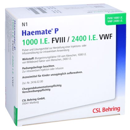 HAEMATE P 1000 I.E. Plv.u.LM z.H.e.Inj.-/Inf.-Lsg. 1 St mit E-Rezept ...