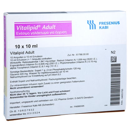 Vitalipid Adult Emulsion zur Infusion Am - Reimport 10X10 ml online ...