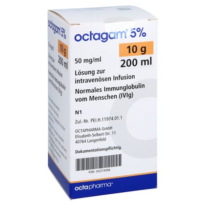 OCTAGAM 5% 10 g IgG Lösung z.intravenös.Infusion 200 ml mit E-Rezept ...