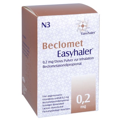 BECLOMET Easyhaler 0,2 mg 2x200 ED Inhalationsplv. 400 Sp mit E-Rezept ...