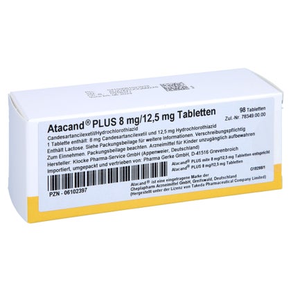 Atacand plus 8 mg/12,5 mg Tabletten 98 St mit E-Rezept kaufen | DocMorris