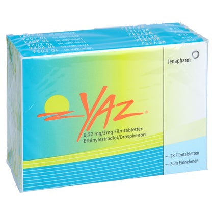 YAZ 0,02 mg/3 mg Filmtabletten 24+4 6X28 St mit E-Rezept kaufen | DocMorris