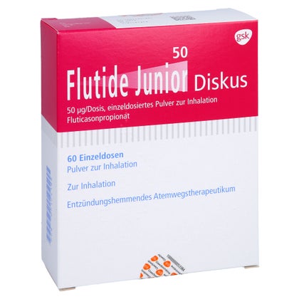 FLUTIDE Junior 50 Diskus einzeldos.Plv.z.Inhalat. 60 Sp mit E-Rezept ...