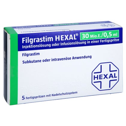 FILGRASTIM HEXAL 30 Mio E/0,5ml Inj./Inf.L.i.e.FS 5 St mit E-Rezept ...