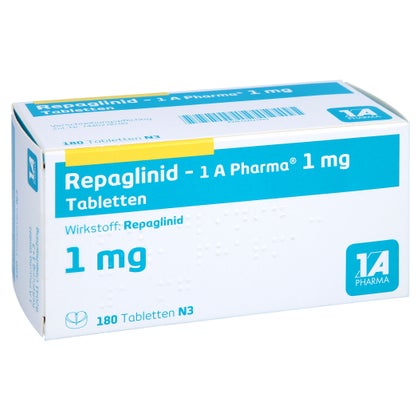 Repaglinid-1a Pharma 1 mg Tabletten 180 St mit E-Rezept kaufen | DocMorris