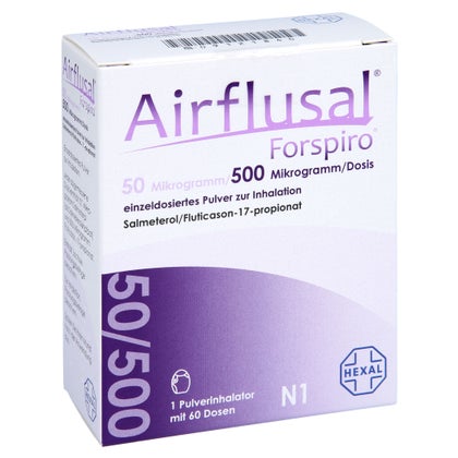 AIRFLUSAL Forspiro 50/500 µg/Dosis 60 Hub Inh.-P. 60 Sp mit E-Rezept ...