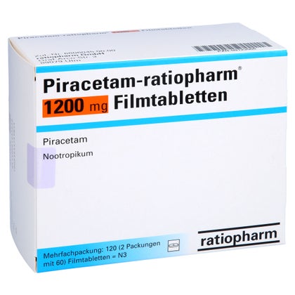 PIRACETAM-ratiopharm 1200 mg Filmtabletten 120 St mit E-Rezept kaufen ...