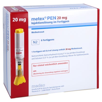 METEX PEN 20 mg (50mg/ml) Inj.-Lsg.i.e.Fertigpen 6 St mit E-Rezept ...