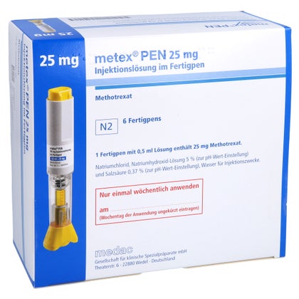 METEX PEN 25 mg (50mg/ml) Inj.-Lsg.i.e.Fertigpen 6 St mit E-Rezept ...