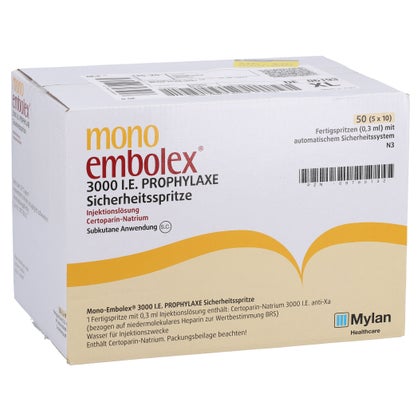 MONO EMBOLEX 3.000 I.E. Prophyl.Sicherh.Spr.Praxis 50 St mit E-Rezept ...
