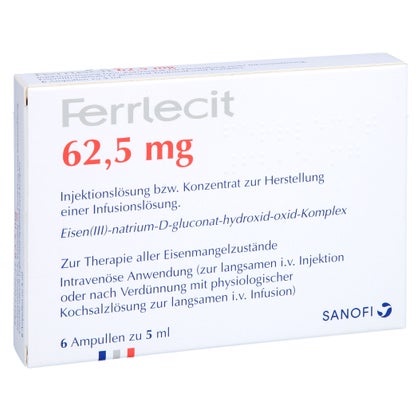 Ferrlecit 62,5 mg Inj.Lsg.bzw.Konz.Her.I 6X5 ml mit E-Rezept kaufen ...