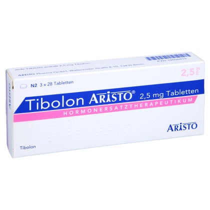 Tibolon Aristo 2,5 mg Tabletten 3X28 St mit E-Rezept kaufen | DocMorris
