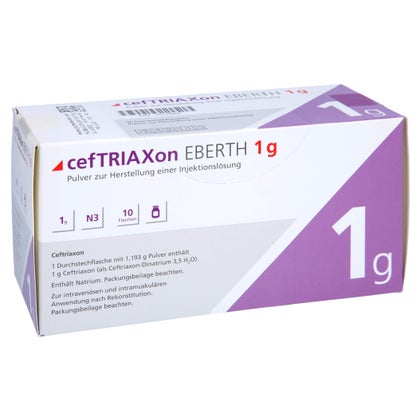CEFTRIAXON Eberth 1 g Pulver z.Herst.e.Inj.-Lsg. 10 St mit E-Rezept ...