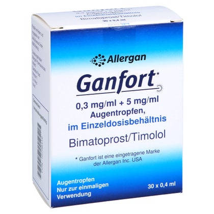 GANFORT 0,3 mg/ml + 5 mg/ml AT im Einzeldosisbeh. 30X0,4 ml mit E ...