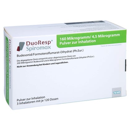 DUORESP Spiromax 160µg/4,5µg/Dosis 3x120ED Inh.-P. 3 St mit E-Rezept ...