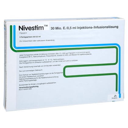 NIVESTIM 30 Mio.E/0,5ml Inj./Inf.Lsg.i.e.Fertigsp. 5 St mit E-Rezept ...