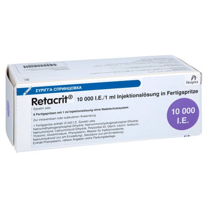 RETACRIT 10.000 I.E./1,0 ml Inj.-L.i.e.Fertigspr. 6 St mit E-Rezept ...