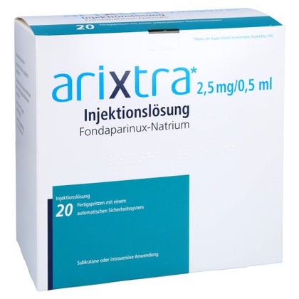 ARIXTRA 2,5 mg/0,5 ml Inj.-Lsg.i.e.Fertigspritze 20X0,5 ml mit E-Rezept ...