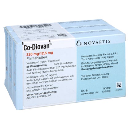 Codiovan 320 Mg/12,5 mg Filmtabletten 98 St mit E-Rezept kaufen | DocMorris