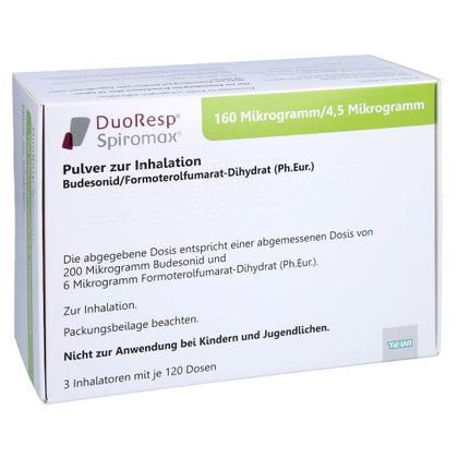 DUORESP Spiromax 160µg/4,5µg/Dosis 3x120ED Inh.-P. 3 St mit E-Rezept ...