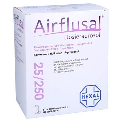 AIRFLUSAL Dosieraer.25 µg/250 µg/Sprühst.3x120 Hub 3 St mit E-Rezept ...