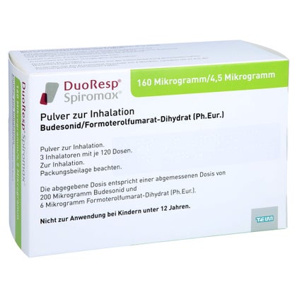 DUORESP Spiromax 160µg/4,5µg/Dosis 3x120ED Inh.-P. 3 St mit E-Rezept ...