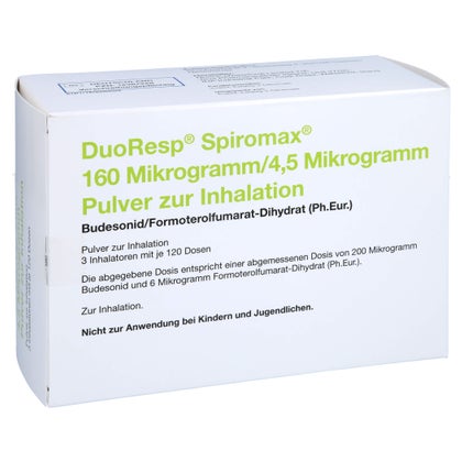 DUORESP Spiromax 160µg/4,5µg/Dosis 3x120ED Inh.-P. 3 St mit E-Rezept ...