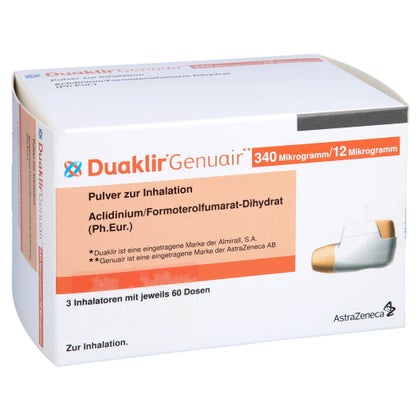 DUAKLIR Genuair 340 µg/12 µg Plv.z.Inhalation 60ED 180 Sp mit E-Rezept ...