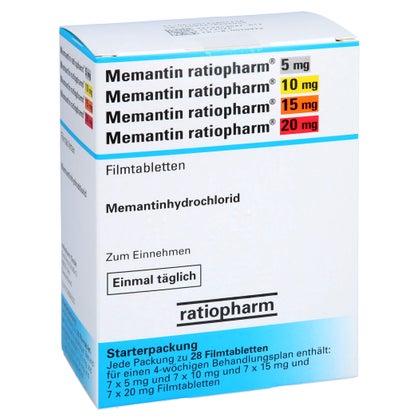MEMANTIN-ratiopharm 5mg/10mg/15mg/20mg Filmtabl. 28 St mit E-Rezept kaufen | DocMorris
