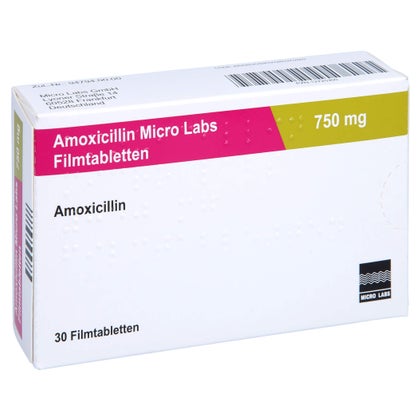 AMOXICILLIN Micro Labs 750 mg Filmtabletten 30 St mit E-Rezept kaufen ...