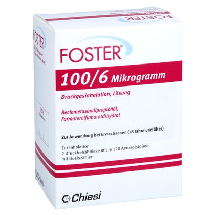 Foster 100/6 µg 120 Hub Dosieraerosol 2 St mit E-Rezept kaufen | DocMorris