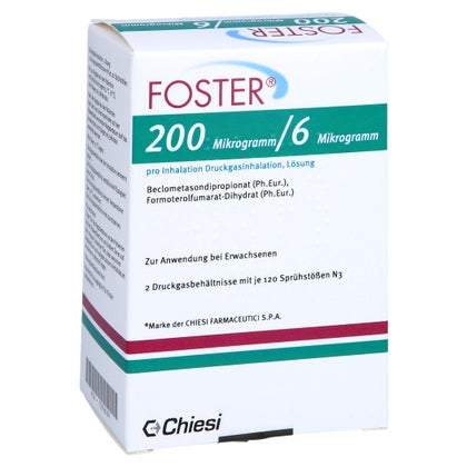 Foster 200/6 µg 120 Hub Dosieraerosol 2 St mit E-Rezept kaufen | DocMorris