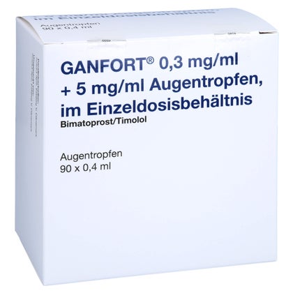 GANFORT 0,3 mg/ml + 5 mg/ml AT im Einzeldosisbeh. 90X0,4 ml mit E ...