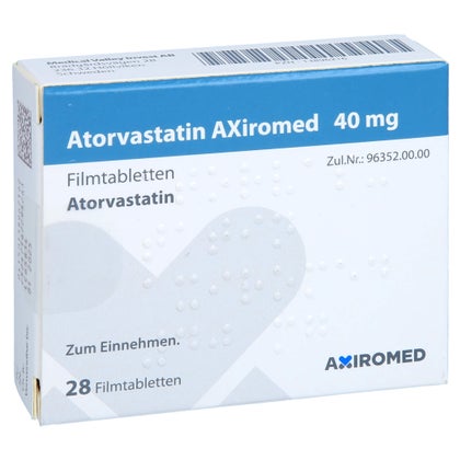 ATORVASTATIN AXiromed 40 mg Filmtabletten 28 St mit E-Rezept kaufen ...