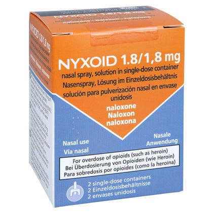 NYXOID 1,8 mg Nasenspray Lsg.Einzeldosisbehältn. 2X1 St mit E-Rezept ...